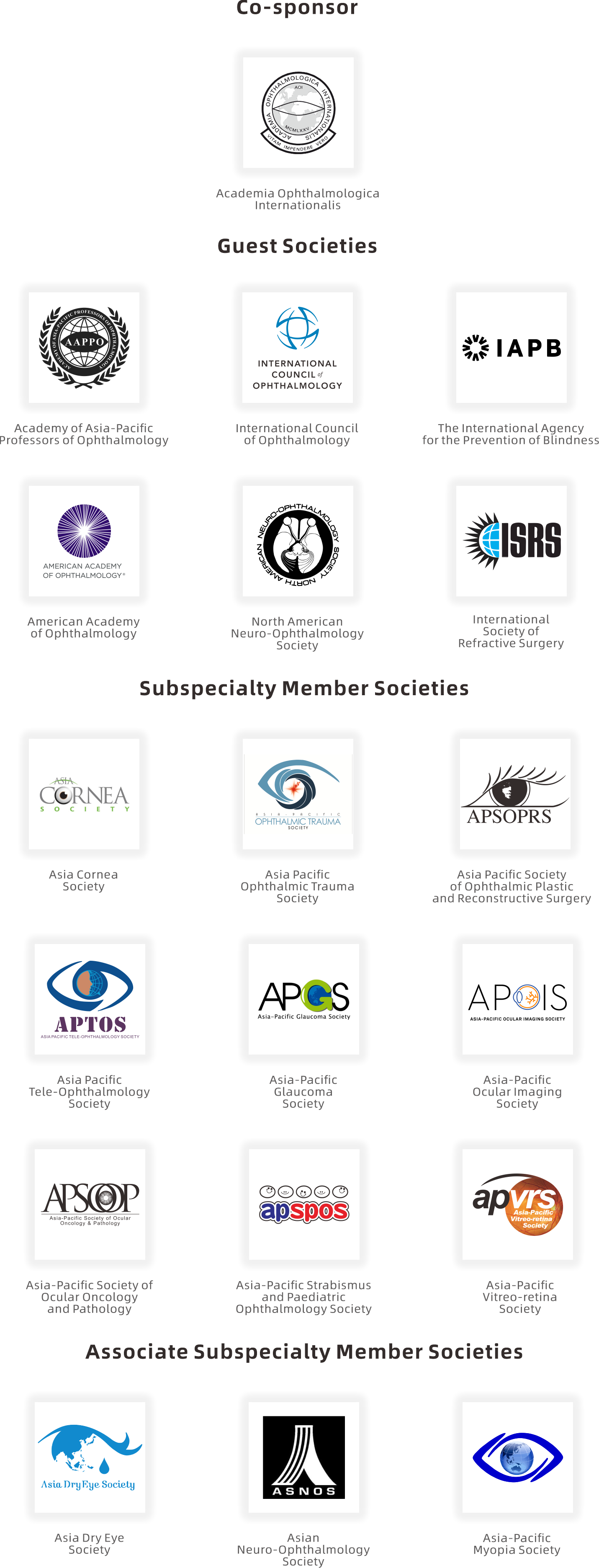 Supporting Organizations – APAO® 2026