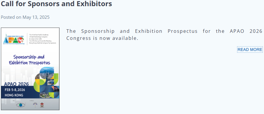 APAO® 2026 – The 41st Asia-Pacific Academy of Ophthalmology Congress