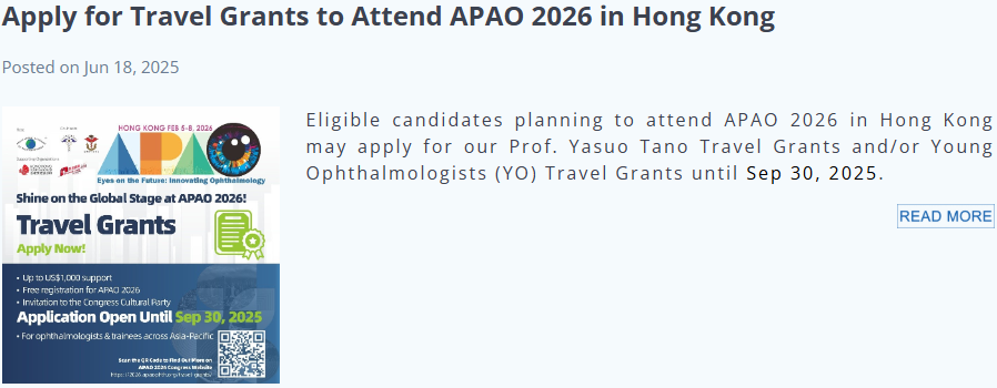 APAO® 2026 – The 41st Asia-Pacific Academy of Ophthalmology Congress