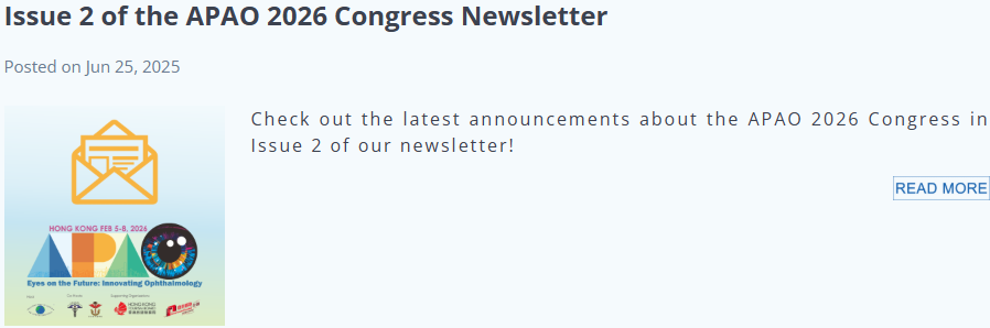 APAO® 2026 – The 41st Asia-Pacific Academy of Ophthalmology Congress