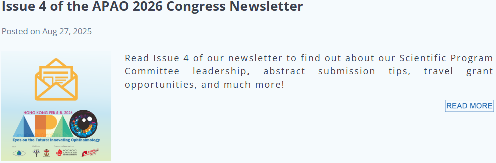 APAO® 2026 – The 41st Asia-Pacific Academy of Ophthalmology Congress