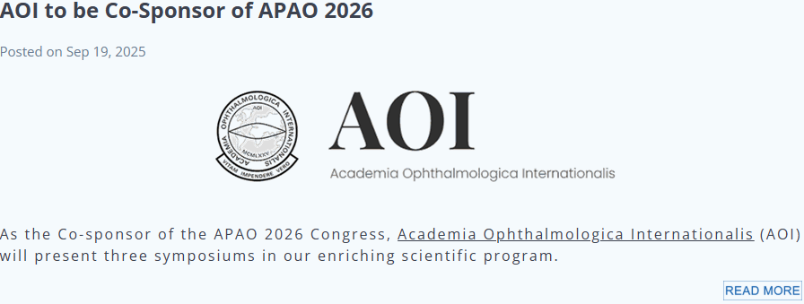 APAO® 2026 – The 41st Asia-Pacific Academy of Ophthalmology Congress